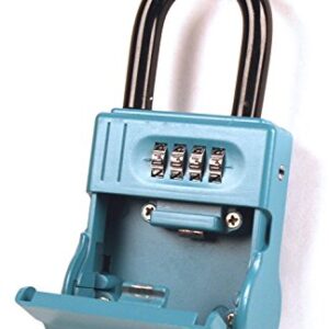 ShurLok SL-600W 4 Dial Numbered Key Storage Combination Lock Box, Blue