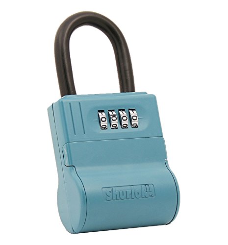 ShurLok SL-600W 4 Dial Numbered Key Storage Combination Lock Box, Blue