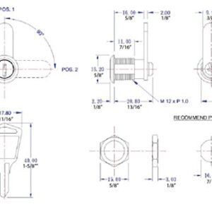 FJM Security Products FJM-0120 FJM-0210 Miniature Cam Lock, Chrome