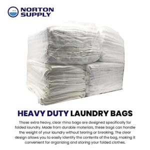 Norton Supply Rhino Bag: 40 Gal Capacity Heavy Duty and Waterproof Large Clear Plastic Storage Bags Jumbo Size for Clothes, Comforters, Luggage, Bedding, Travel Supplies, Packing and Moving - Reusable