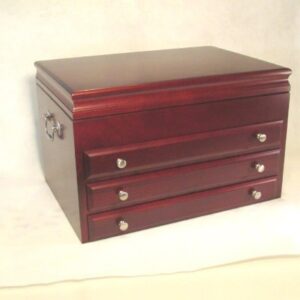 American Chest Company J03M Majestic Solid American Cherry Hardwood Jewel Chest with Rich Mahogany Finish