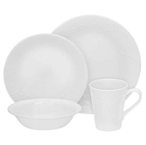 corelle embossed bella faenza 16-pc dinnerware set, white