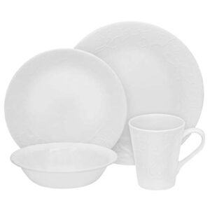 Corelle Embossed Bella Faenza 16-Pc Dinnerware Set, White