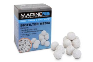 cermedia marinepure 1.5-inch sphere bio-filter media for marine and freshwater aquariums, 2-quart