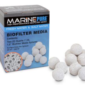 CerMedia MarinePure 1.5-Inch Sphere Bio-Filter Media for Marine and Freshwater Aquariums, 2-Quart