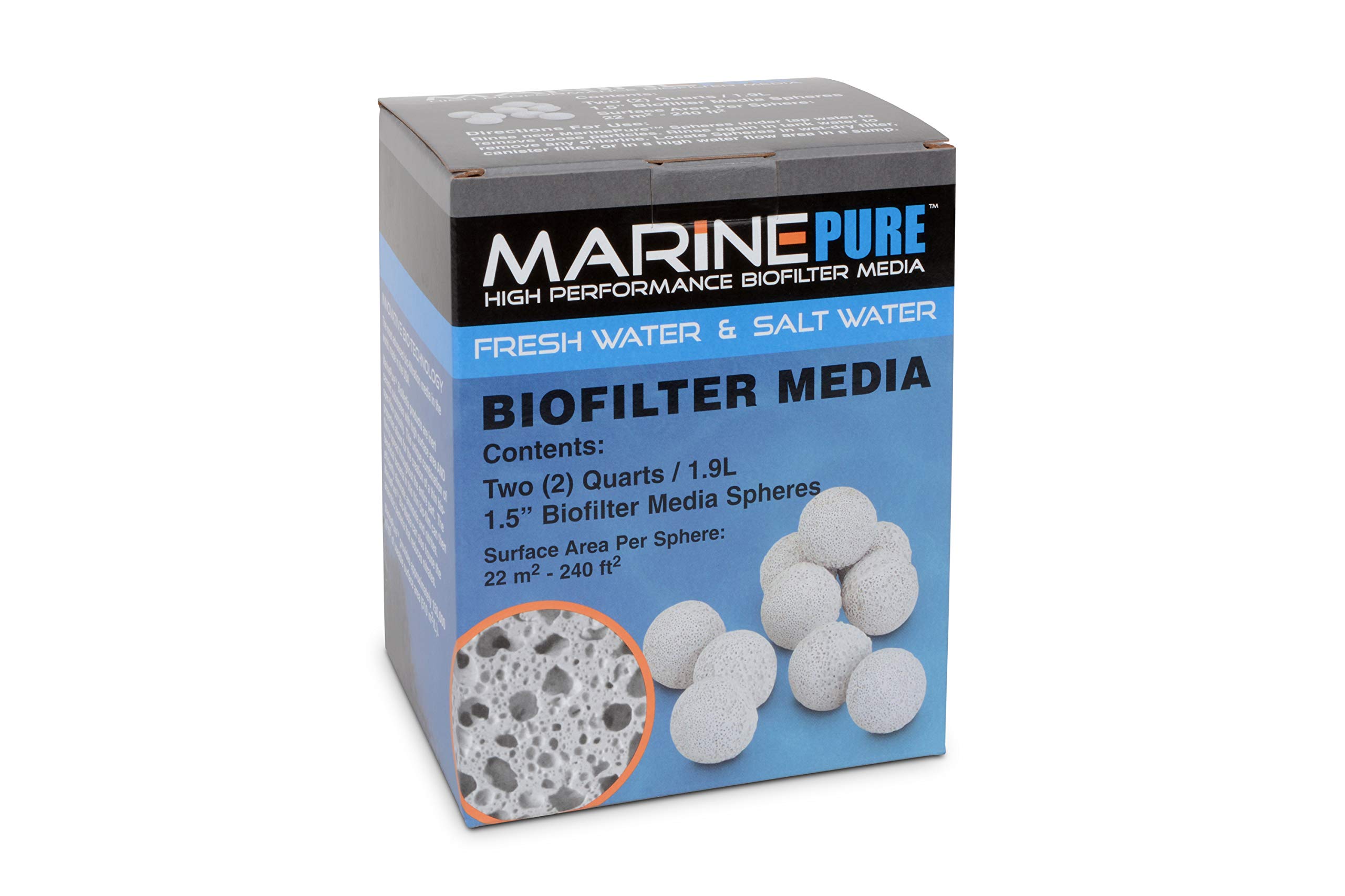 CerMedia MarinePure 1.5-Inch Sphere Bio-Filter Media for Marine and Freshwater Aquariums, 2-Quart