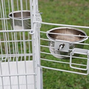 Bird Parrot Cage Cockatiel Amazon African Grey Caique Conure, 20 x 20 x 57 H, White Vein