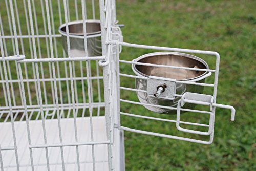 Bird Parrot Cage Cockatiel Amazon African Grey Caique Conure, 20 x 20 x 57 H, White Vein