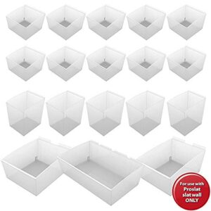 proslat 03250 probin storage bin kit designed for pvc slatwall, 18-piece