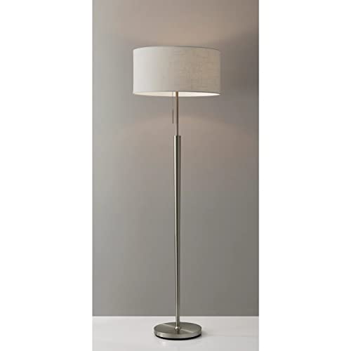 Adesso 3457-22 Hayworth 65" Floor Lamp, Satin Steel, Smart Outlet Compatible