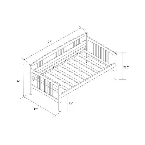 DHP Kayden Daybed Solid Wood, Twin, White