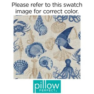 Pillow Perfect Outdoor/Indoor Sealife Marine Throw Pillows, 18.5" x 18.5", Blue 2 Count