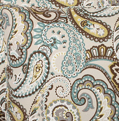 Pillow Perfect Paisley Outdoor/Indoor Throw Pillow Plush Fill, Weather, and Fade Resistant, Throw - 18.5" x 18.5" Blue/Brown Tamara Quartz, 2 Count