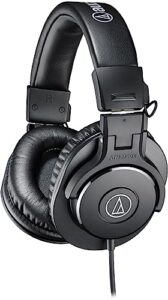 audio-technica ath-m30x professional studio monitor headphones, black