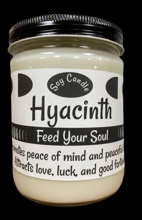 Hyacinth 16 Ounce Jar Candle - All Natural Handmade Soy Candle