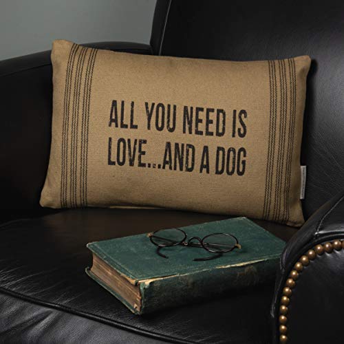 Primitives By Kathy 15" X 10" Accent Throw Pillow - All You Need Is Love and a Dog