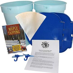 Maple Syrup Tapping Kit - Plastic Bucket, Bucket Lid, and Maple Sap Tapping 5/16" Tree Saver Spile/Spout - (Pack of 2)