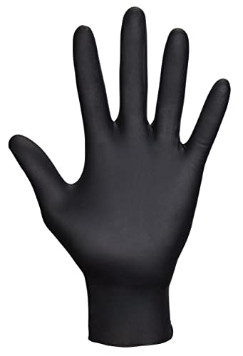 Raven SAS66518 SAS Safety Powder Free Examination Black Nitrile Gloves - 7 Mil Large