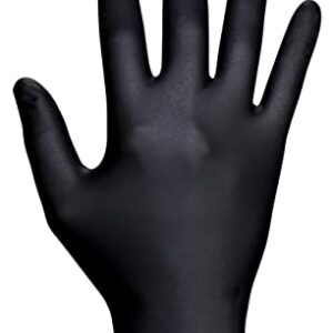 Raven SAS66518 SAS Safety Powder Free Examination Black Nitrile Gloves - 7 Mil Large