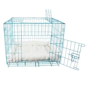 Long Rich HCT ERE-001 Super Soft Sherpa Crate Cushion Dog and Pet Bed, White, By Happycare Textiles, Standard style, 24 x 18 inches