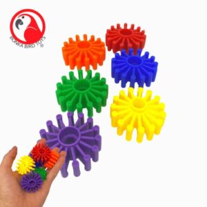 Bonka Bird Toys 3308 pk6 Cool Plastic Wheels Foot Talon Parrot Enrichment Build DIY Craft Party Favor Play Construction Assembling Game Interlocking.