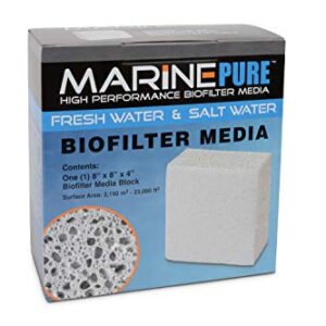 CerMedia MarinePure Block Bio-Filter Media for Marine and Freshwater Aquariums, 8 by 8 by 4-Inch