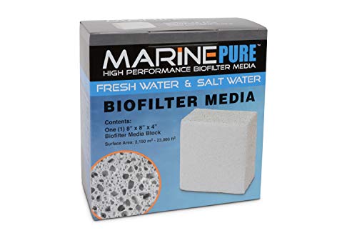 CerMedia MarinePure Block Bio-Filter Media for Marine and Freshwater Aquariums, 8 by 8 by 4-Inch