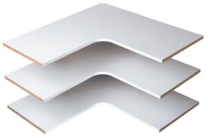 easy track corner shelves closet storage, 30"x30" - 3 pack, white