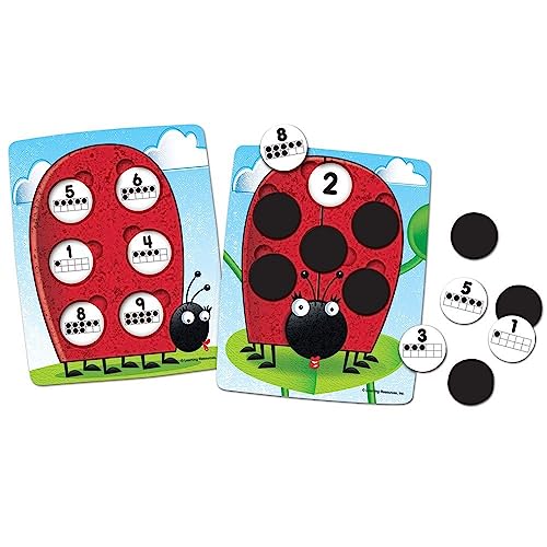 Learning Resources 10 on the Spot Ten Frame Game - 2-6 Players, Ages 5+ Math Learning Games for Kids, Kindergartner Activities