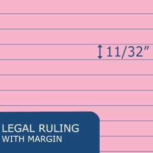 ROARING SPRING Enviroshades Recycled Legal Pads, 3 Pack, 8.5" x 11.75" 50 Sheets, Pink