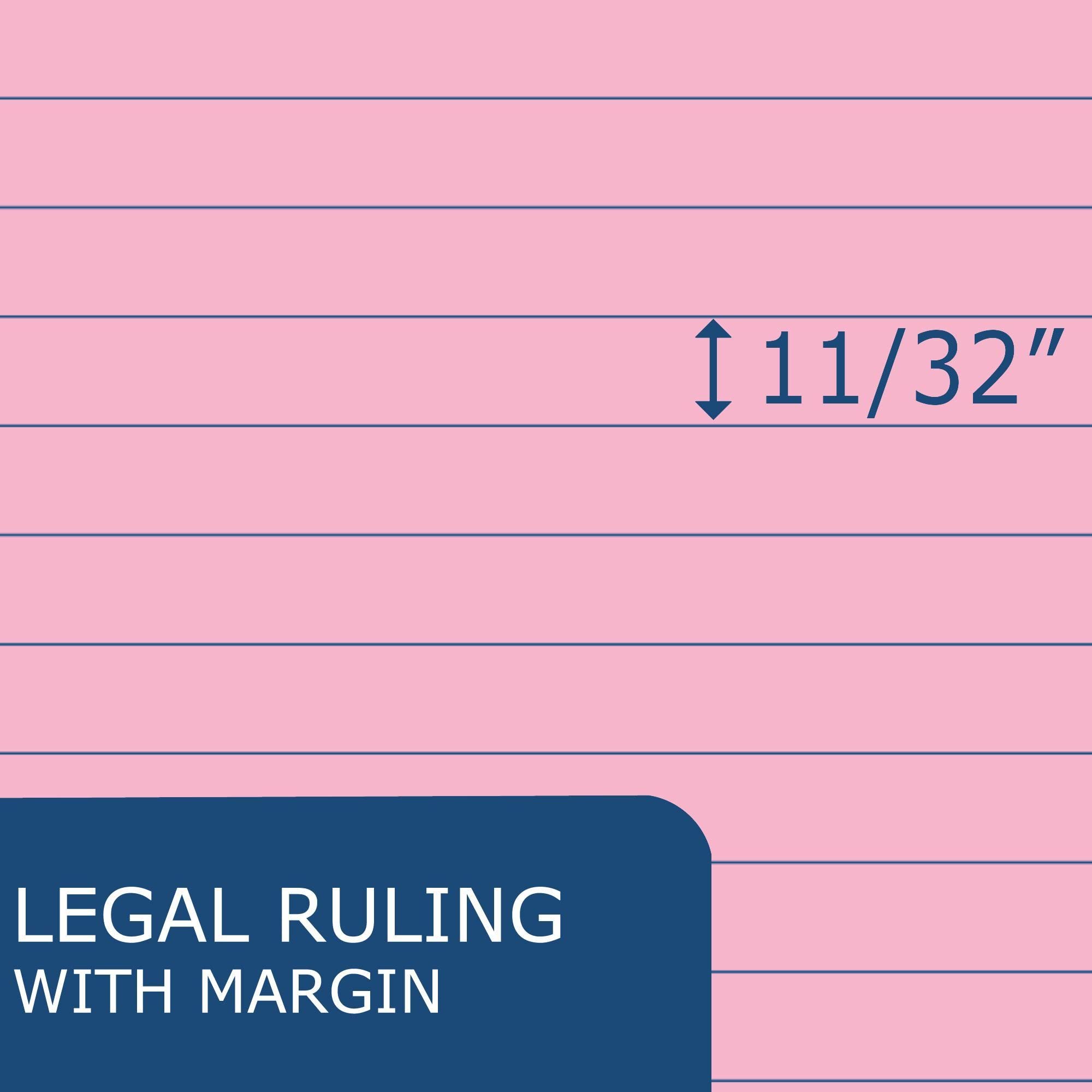 ROARING SPRING Enviroshades Recycled Legal Pads, 3 Pack, 8.5" x 11.75" 50 Sheets, Pink