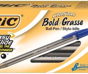 Value Pack of 48 - BIC Cristal Bold (1.6mm) Ball Pen, Blue, 48ct (MSBP241-BE)