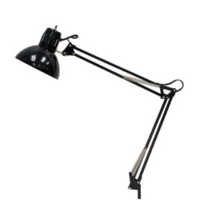 studio designs swing arm lamp with 13-watt cfl bulb, black