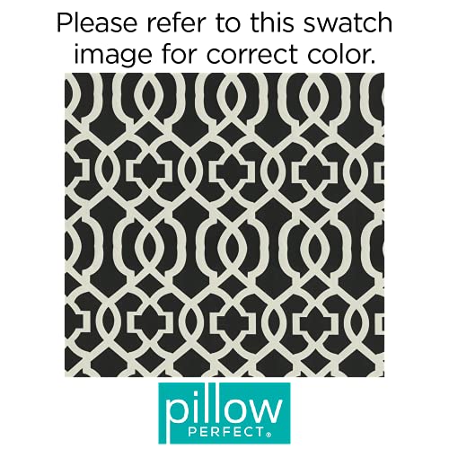 Pillow Perfect Trellis Outdoor Throw Accent Pillow Plush Fill, Weather, and Fade Resistant, 2 Count (Pack of 1), Black/White New Geo