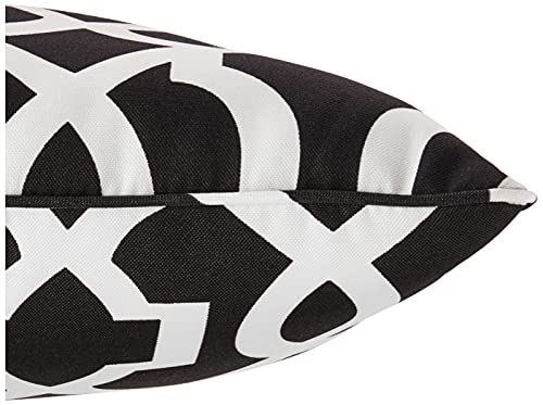 Pillow Perfect Trellis Outdoor Throw Accent Pillow Plush Fill, Weather, and Fade Resistant, 2 Count (Pack of 1), Black/White New Geo