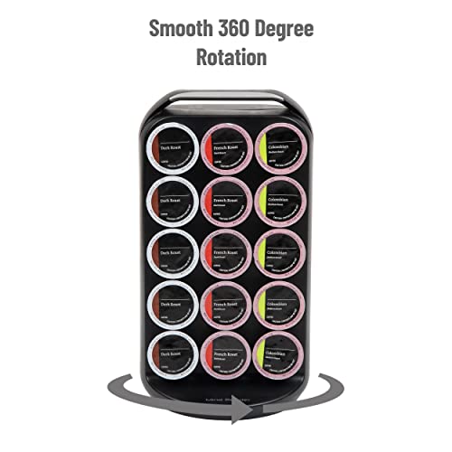 Mind Reader Carousel Coffee Pod Holder, 1 Count (Pack of 1), Black, 30 pods