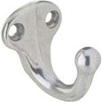 Ives 581A Low Profile Single Cast Aluminum Wardrobe Hook with 1 5/8" Projection, Aluminum