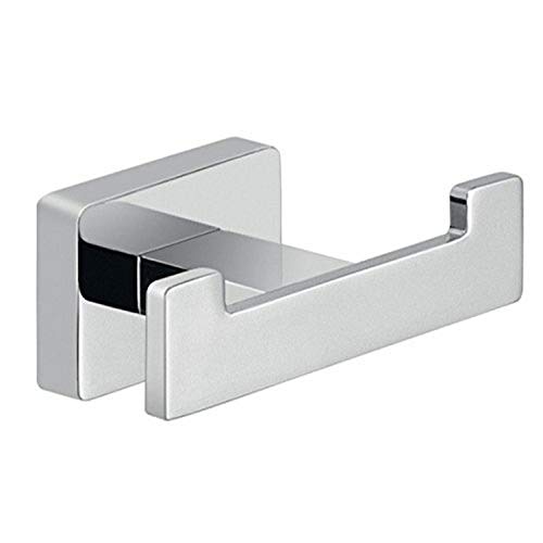 Gedy 4426-13 Atena Square Wall Mounted Double Hook, Chrome