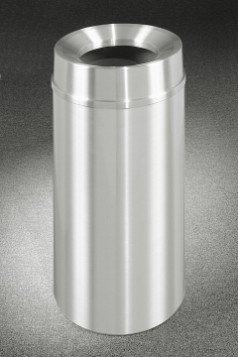 Glaro Inc. Glaro 16 Gallon Waste Receptacle w/Funnel Top, Satin Aluminum - F1533SA