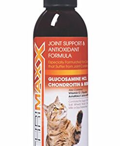 ArthriMaxx Cat Supplement for Joints, Liquid Drops, Anti-Inflammatory, Glucosamine & Chondroitin, for Joint Conditions, Chicken Flavor, 4 Month Supply