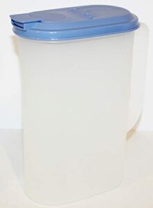 tupperware vintage slim line 2 quart sheer refrigerator pitcher with true blue seal