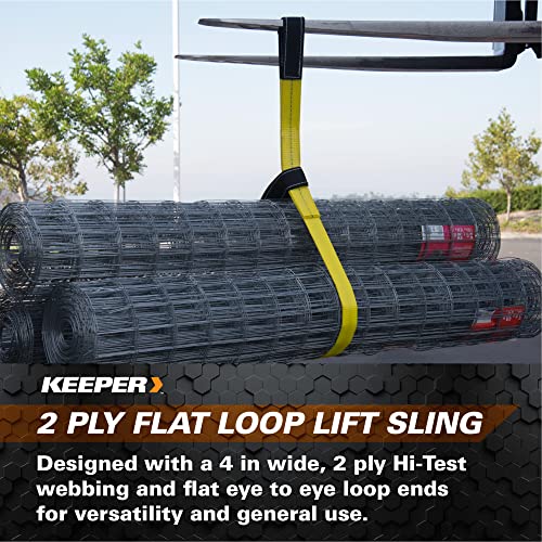 Keeper - 16’ x 4" Performance Engineered Cargo and Load Lift Sling with Flat Loops - Type 3, Class 7 Rated Cargo Sling