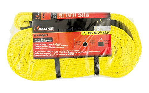 Keeper - 16’ x 4" Performance Engineered Cargo and Load Lift Sling with Flat Loops - Type 3, Class 7 Rated Cargo Sling