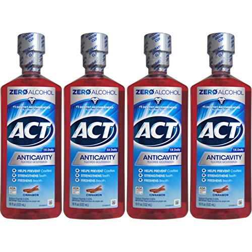 ACT Anticavity Fluoride Rinse Cinnamon 18 oz (Pack of 4)