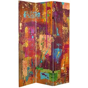 oriental furniture 6 ft. tall india double sided canvas room divider