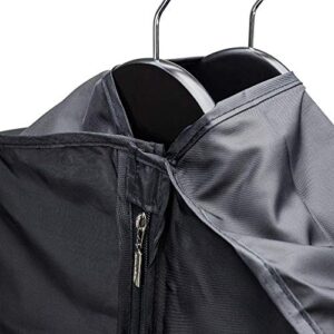 HANGERWORLD Black 44in Nylon Gusseted Garment Bags for Hanging Clothes Multi Garment Carrier Cover for Suits and Dresses