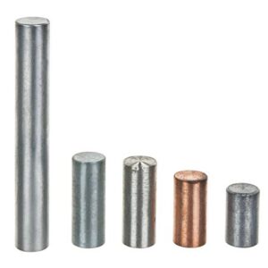 5pc Equal Mass Metal Cylinders Set - Zinc, Copper, Aluminum, Tin & Lead - for Studying The Relationship Between Density & Mass - Eisco Labs