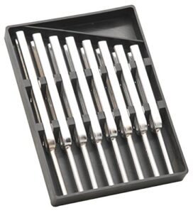 eisco labs scientific steel tuning forks, set of 8 (scientific pitch, c4 = 256hz) supplied in plastic case 6.5" x 4.5"