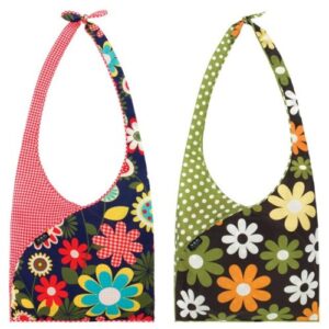 envirosax set of 2 slingsax bags, gingham & dot