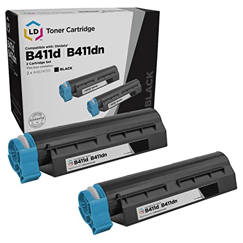 LD Products Compatible Toner Cartridge Printer Replacements for Okidata 44574701 (Black, 2-Pack) Compatible with MB461 MFP, MB471, MB471W, B411d, B411dn, B431d, B431dn